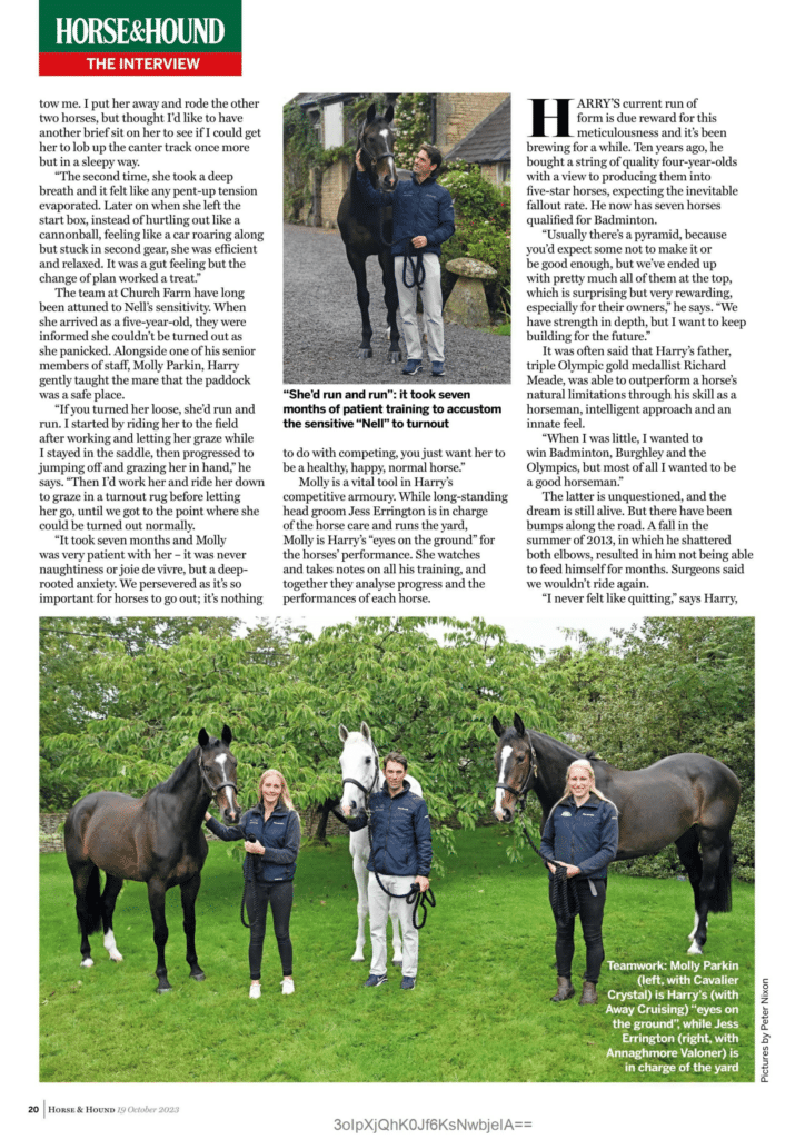 Harry Meade speaks to Horse & Hound about this exceptional 2023 - Horse ...
